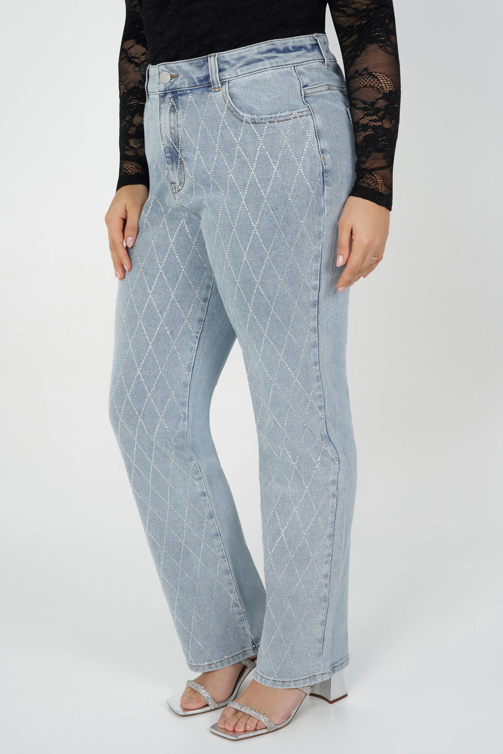 MS Mode high waist straight leg jeans light blue denim | wehkamp