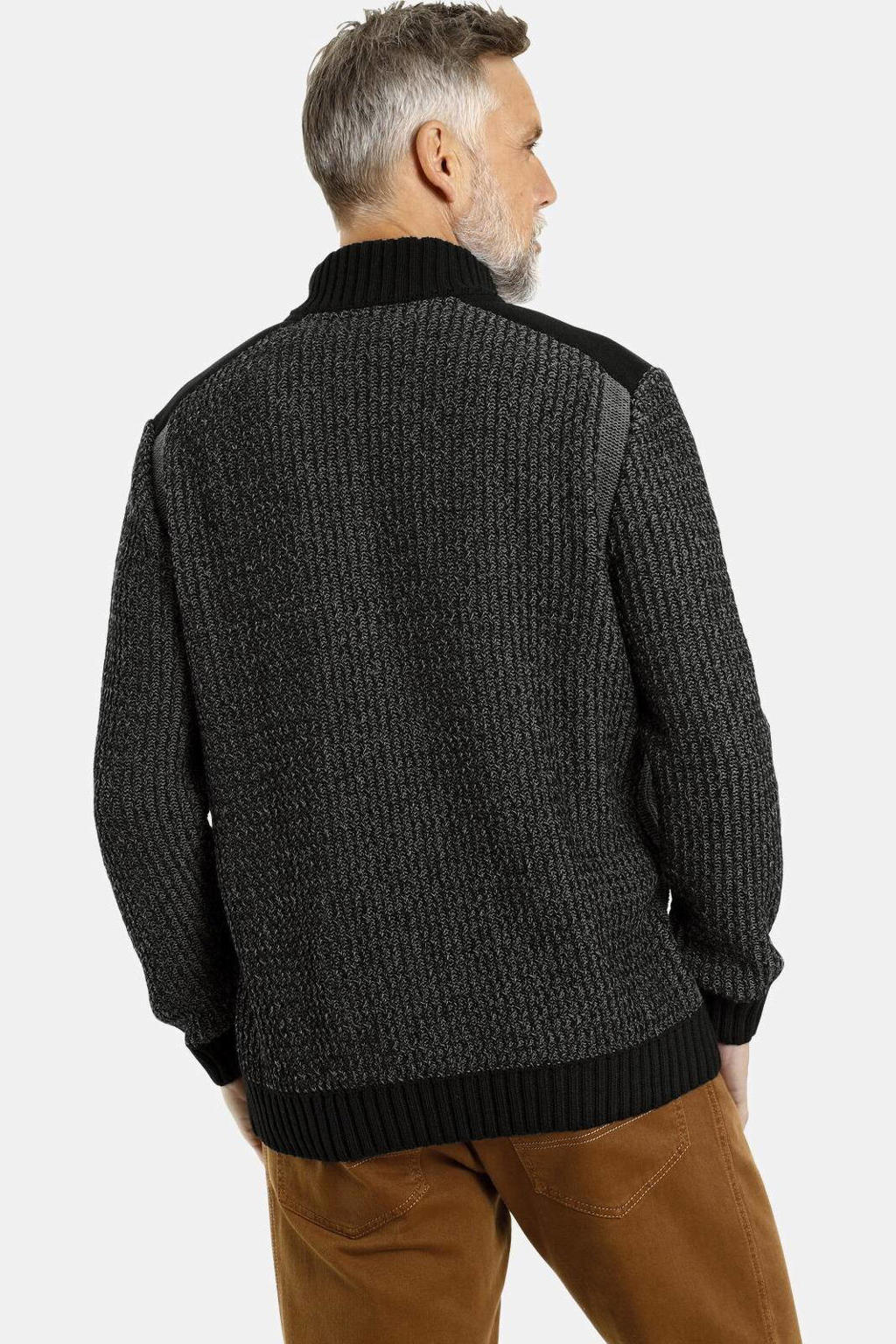 Jan Vanderstorm vest HALSTEN met logo Plus Size zwart | wehkamp