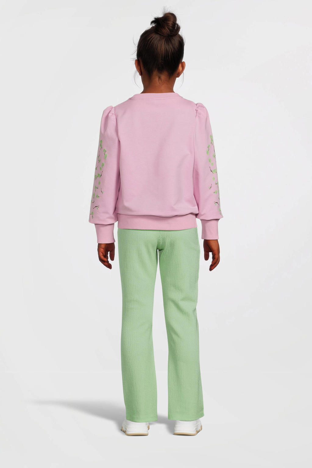 NONO gebloemde sweater Kulet zachtroze/groen | wehkamp