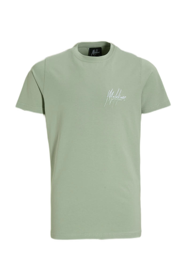 Malelions T-shirt Split met logo groen | wehkamp