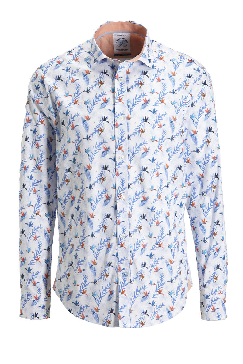 A fish named Fred regular fit overhemd met all over print off white ...