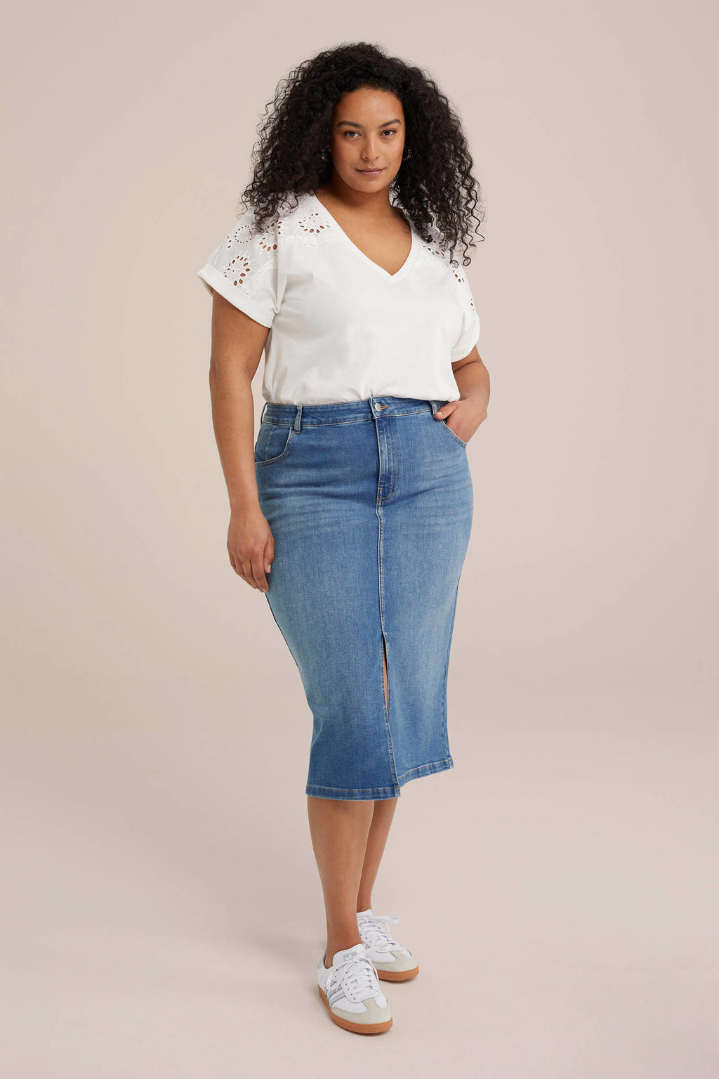 WE Fashion Blue Ridge spijkerrok medium blue denim | wehkamp