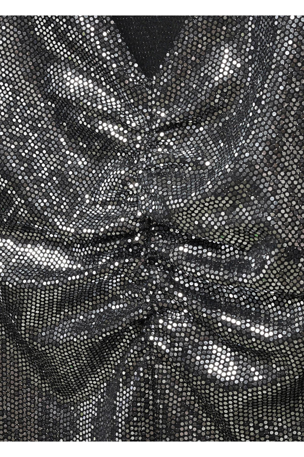 Mango jurk met pailletten zilver | wehkamp