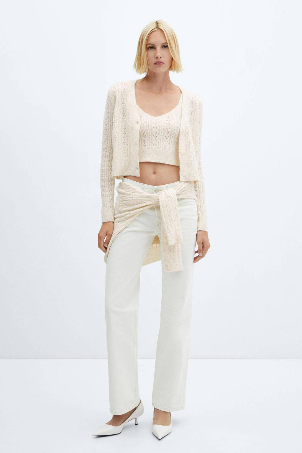 Mango crop top met wol ecru kopen? | Morgen in huis | wehkamp