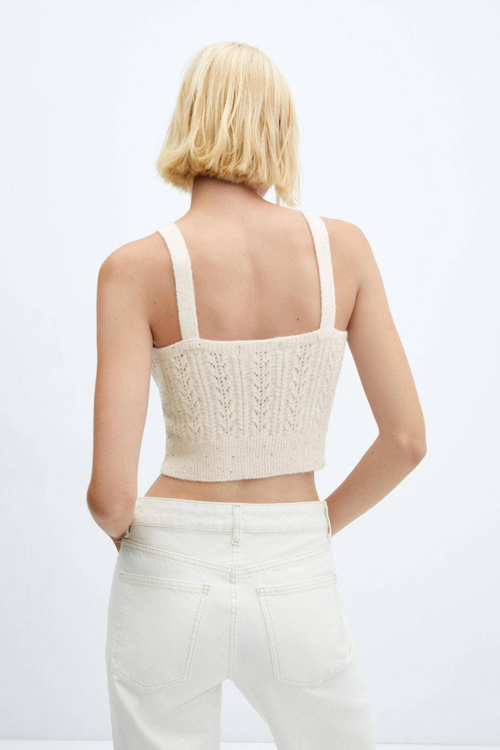 Mango crop top met wol ecru kopen? | Morgen in huis | wehkamp