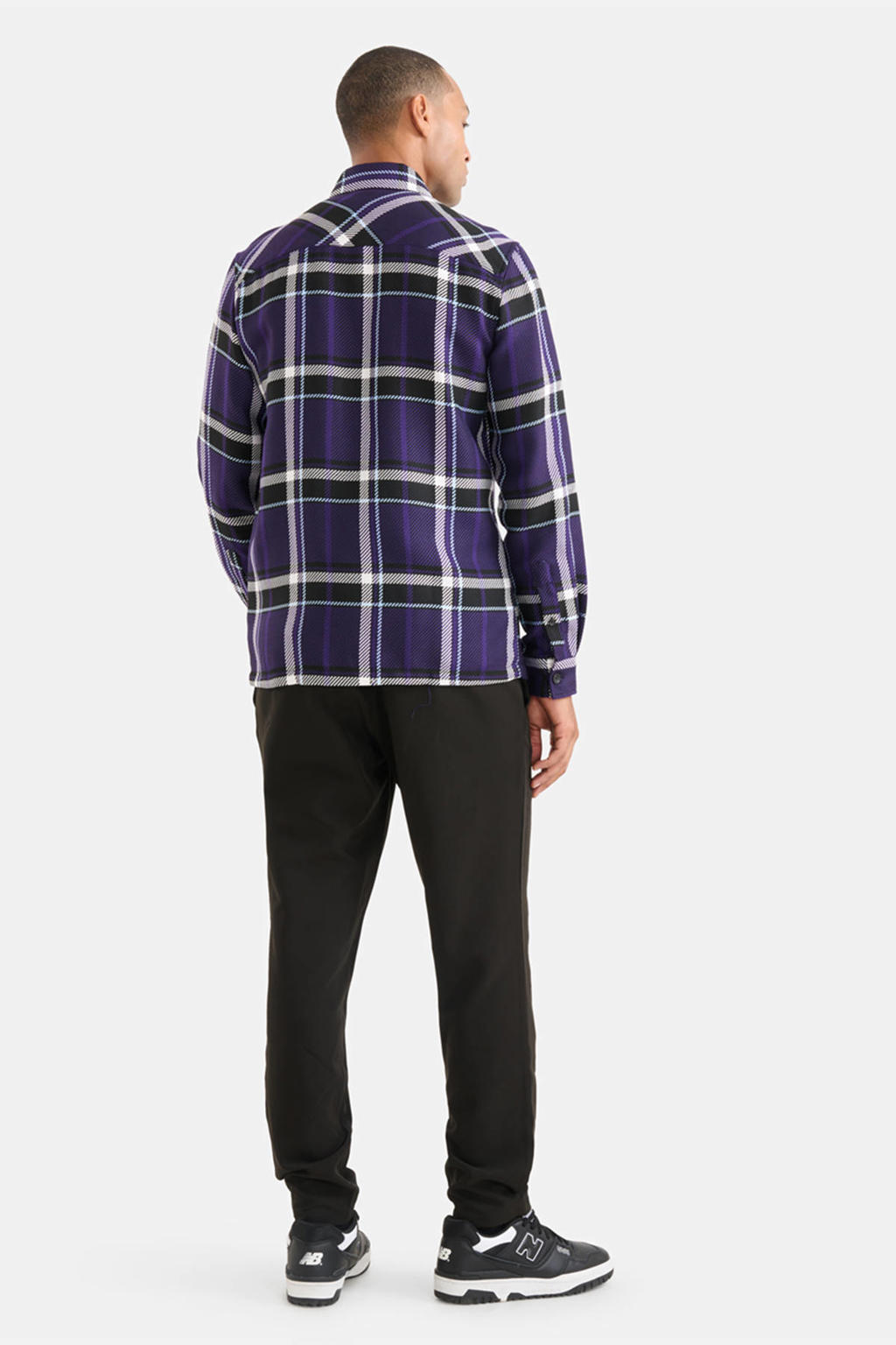 Shoeby geruit regular fit overshirt paars | wehkamp