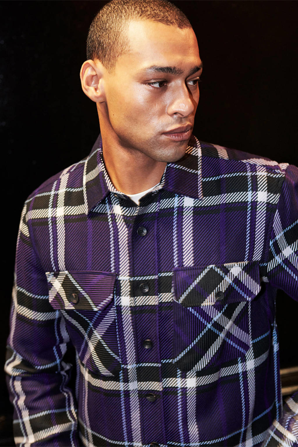 Shoeby geruit regular fit overshirt paars | wehkamp