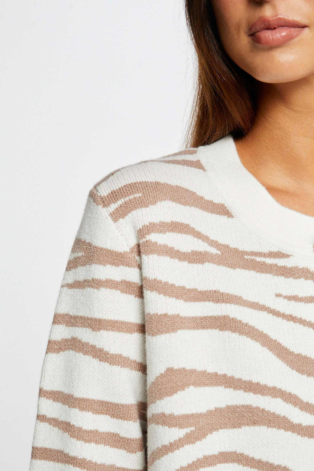 Morgan vest met zebraprint ecru/ beige | wehkamp