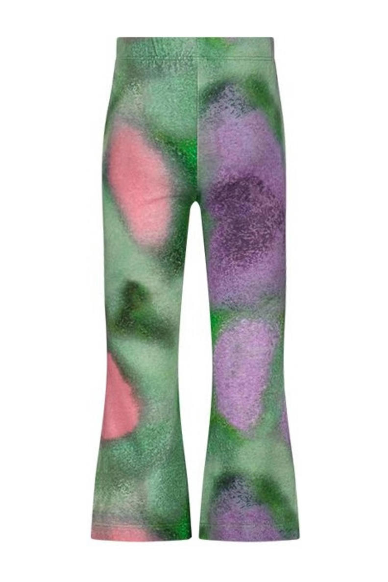 The New Chapter high waist flared broek Max groen/lila/roze | wehkamp