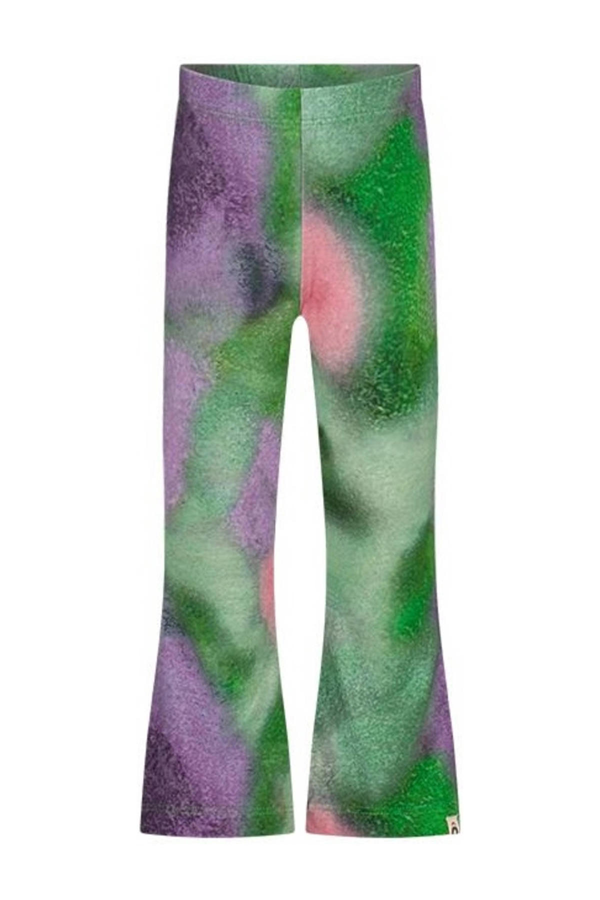 The New Chapter high waist flared broek Max groen/lila/roze | wehkamp