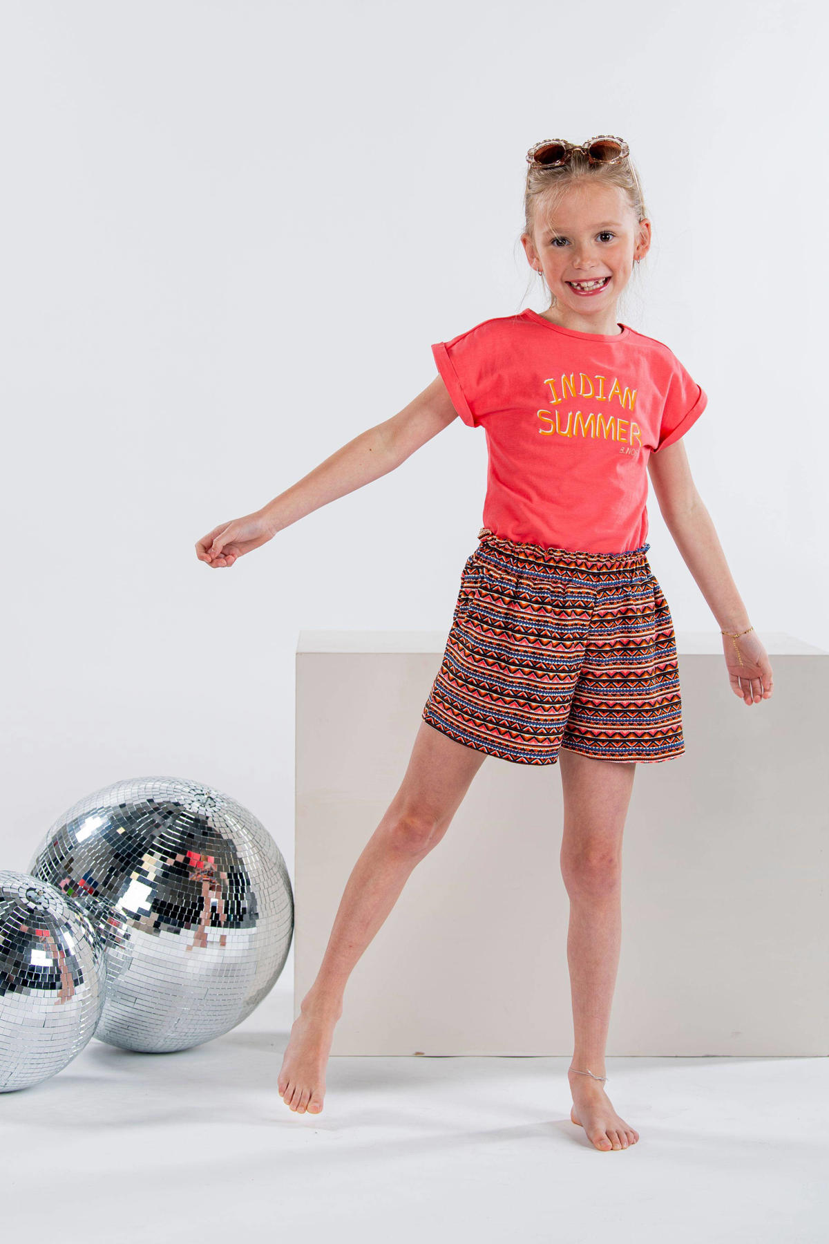 B.Nosy casual short Brigit met all over print brique/blauw | wehkamp