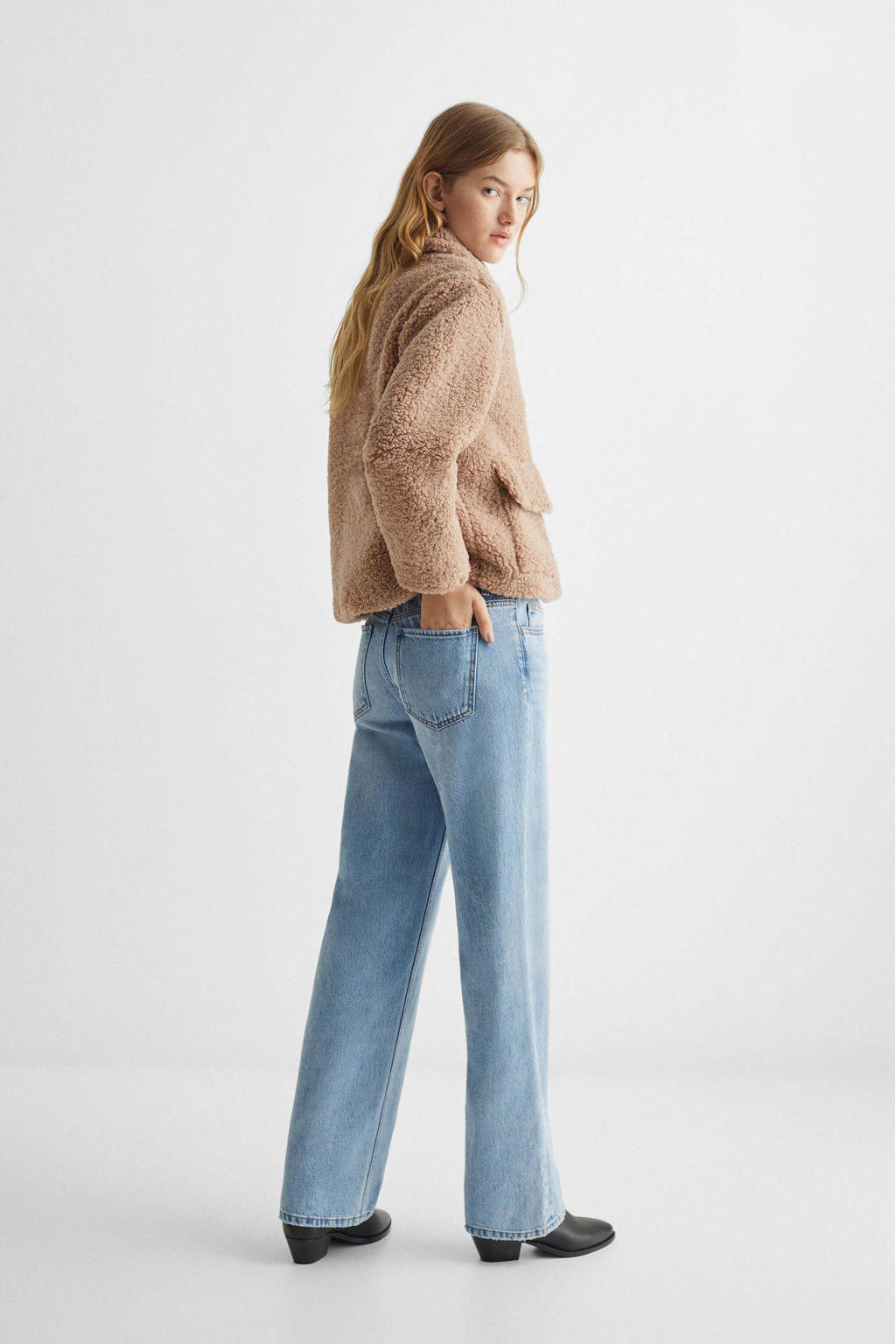 Mango Kids teddy tussenjas lichtbruin | wehkamp