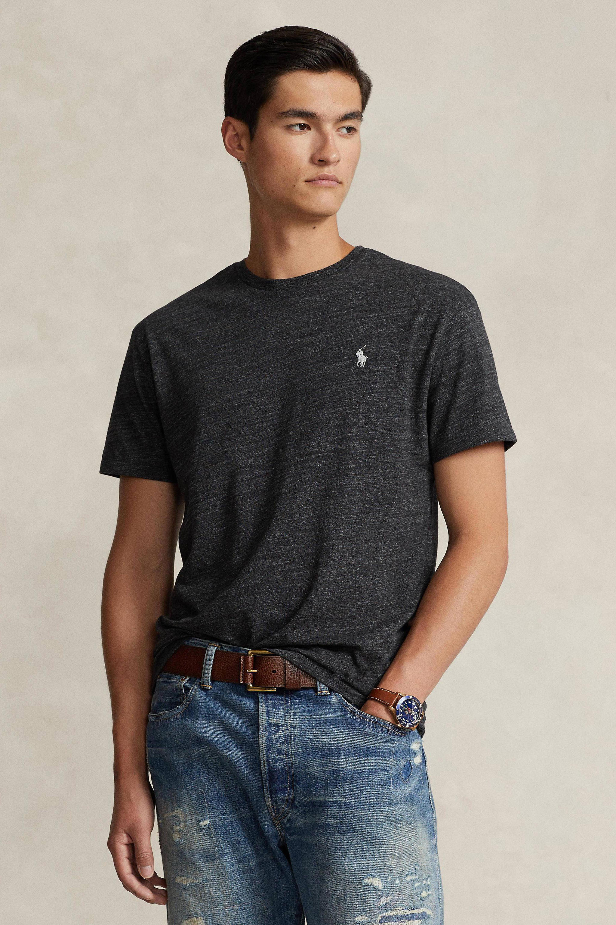 POLO Ralph Lauren regular fit T-shirt met logo black marl heather | wehkamp
