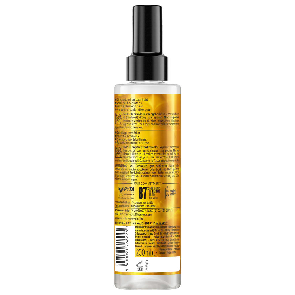 Gliss Oil Nutritive anti-klit spray - 6 stuks voordeelverpakking | wehkamp