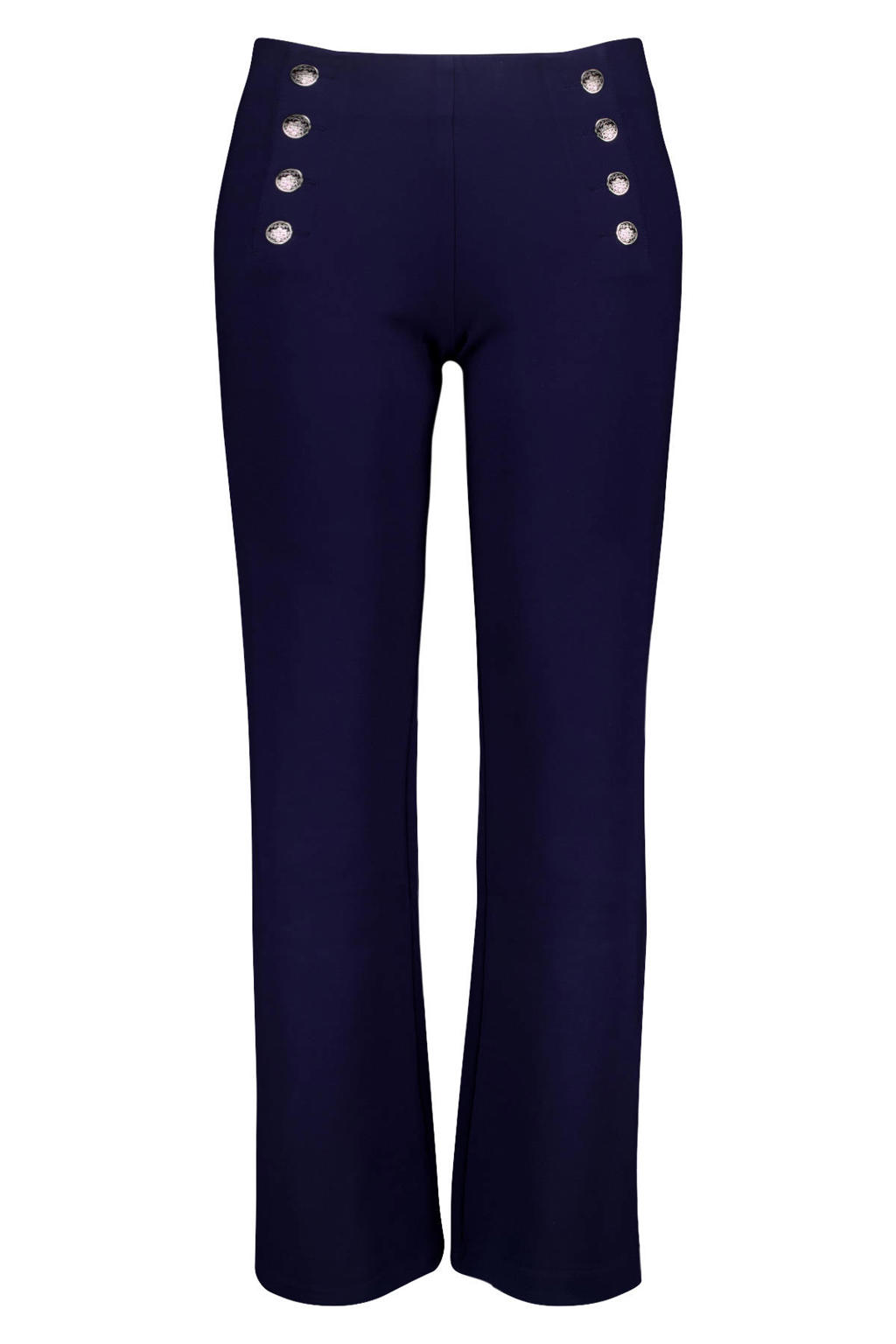 MS Mode high waist wide leg broek donkerblauw | wehkamp