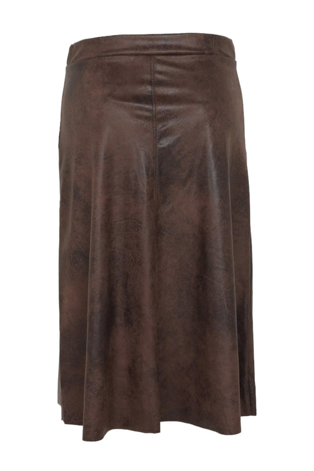 Paprika imitatieleren rok bruin | wehkamp