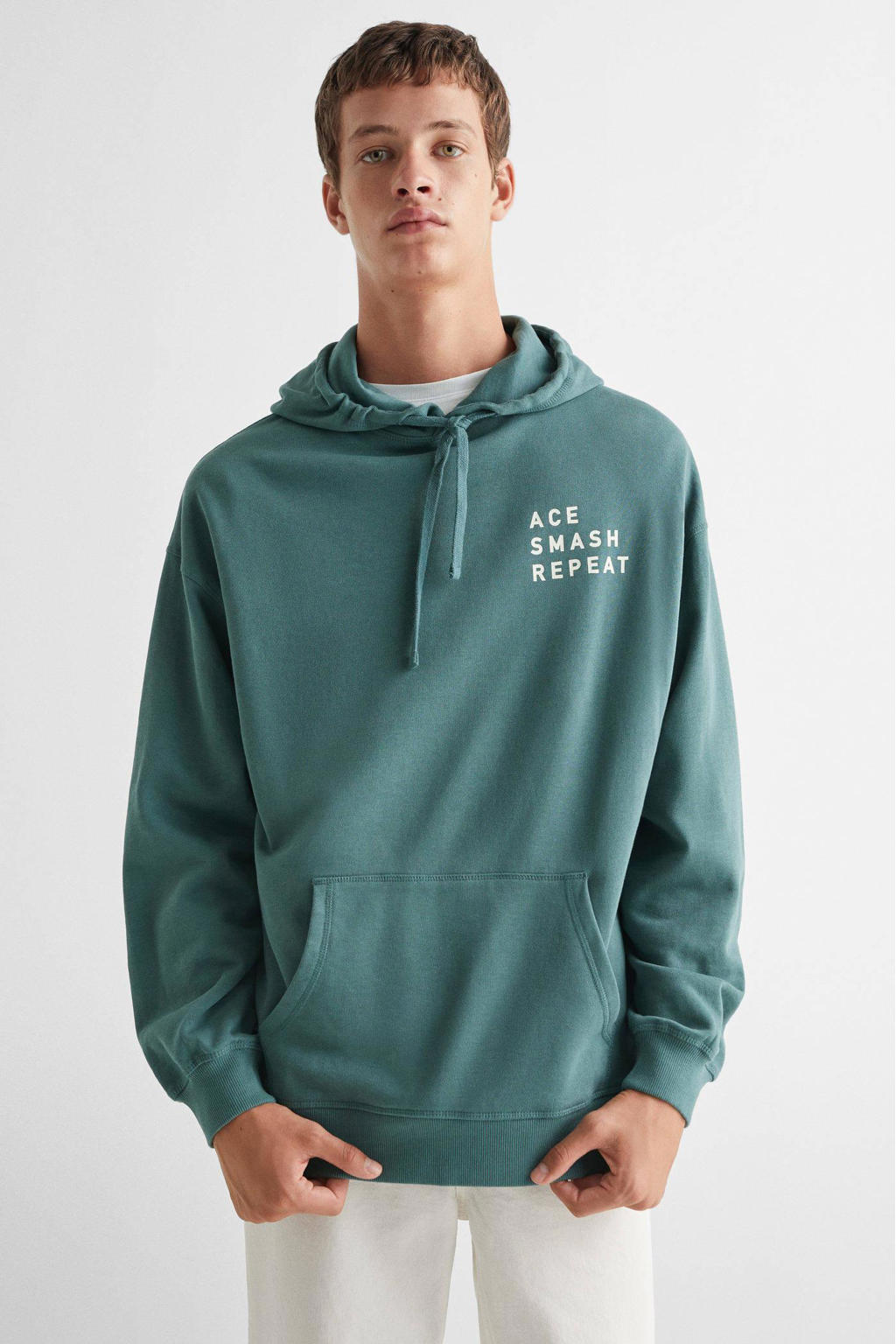 Mango Kids hoodie met tekst mintgroen | wehkamp