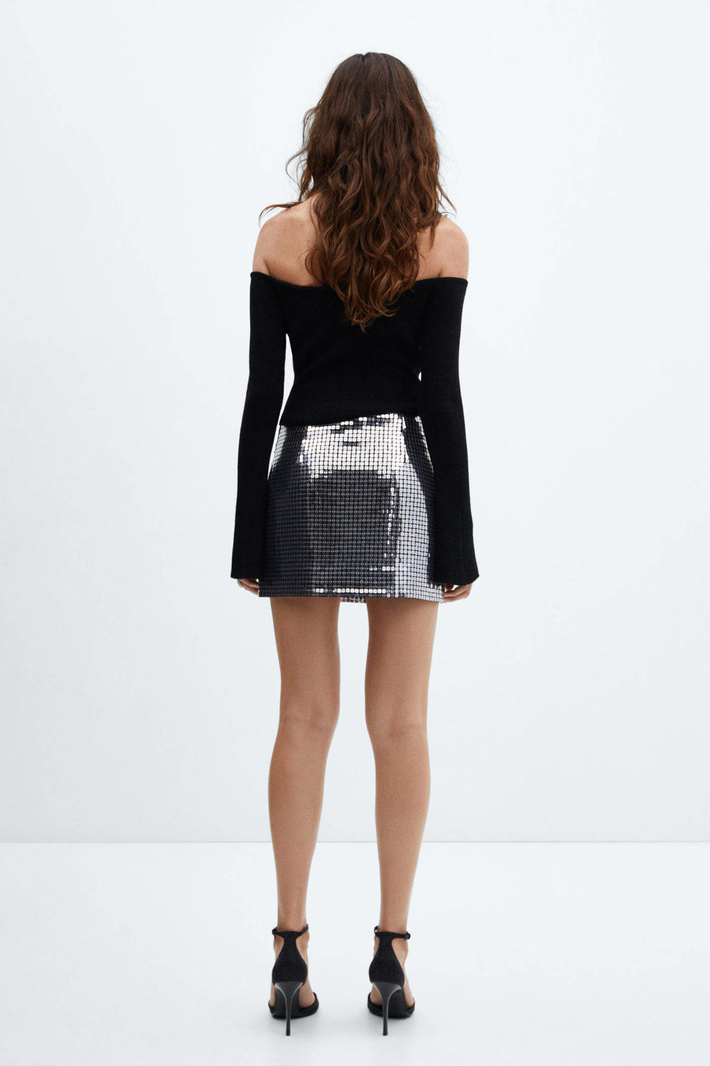 Mango rok met glitters zilver | wehkamp