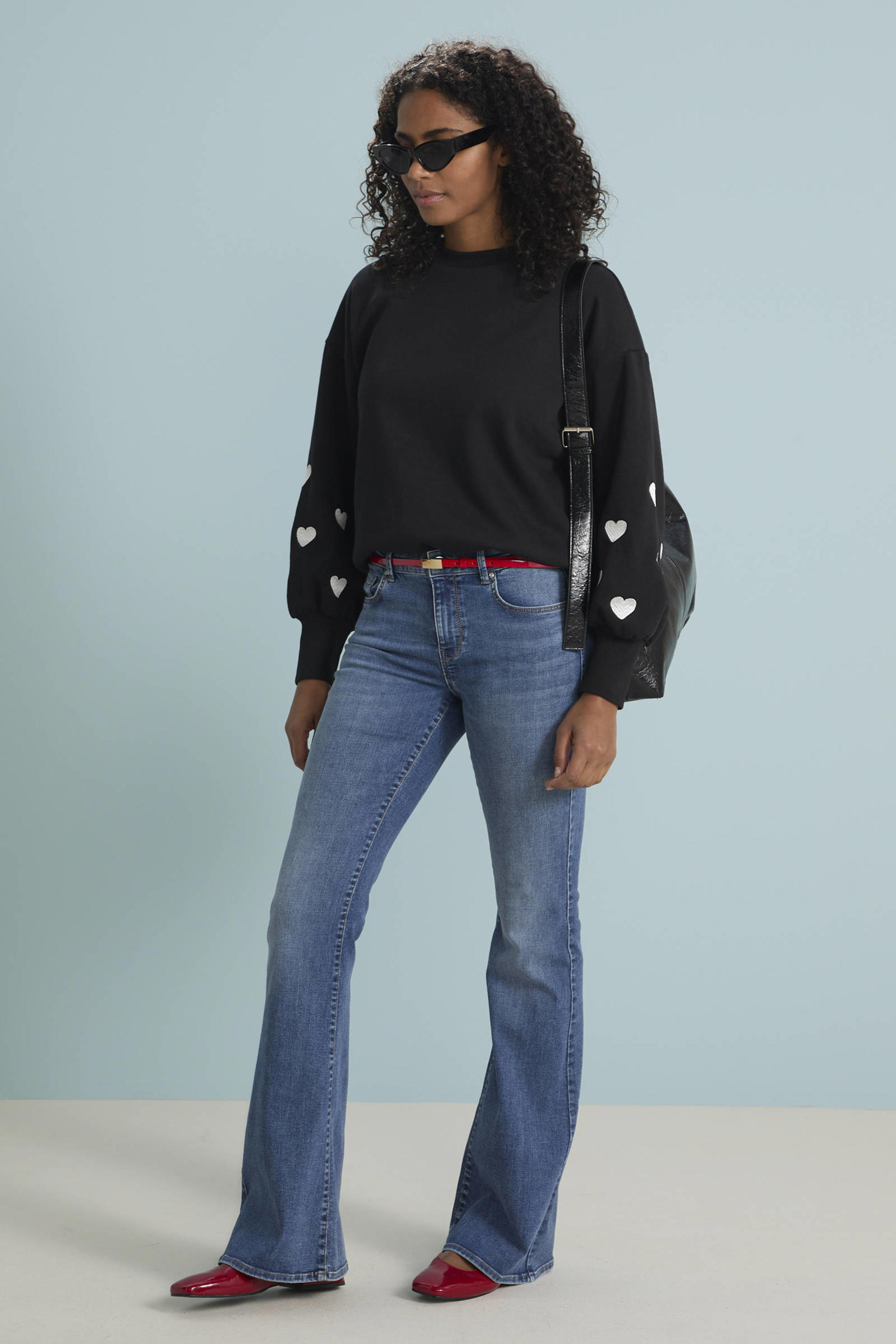 ONLY flared jeans ONLLUSH blue/grey denim | wehkamp