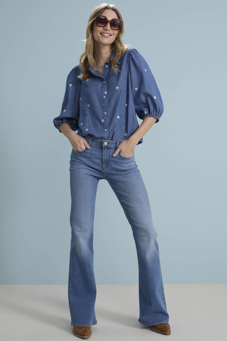 ONLY flared jeans ONLLUSH light blue denim | wehkamp