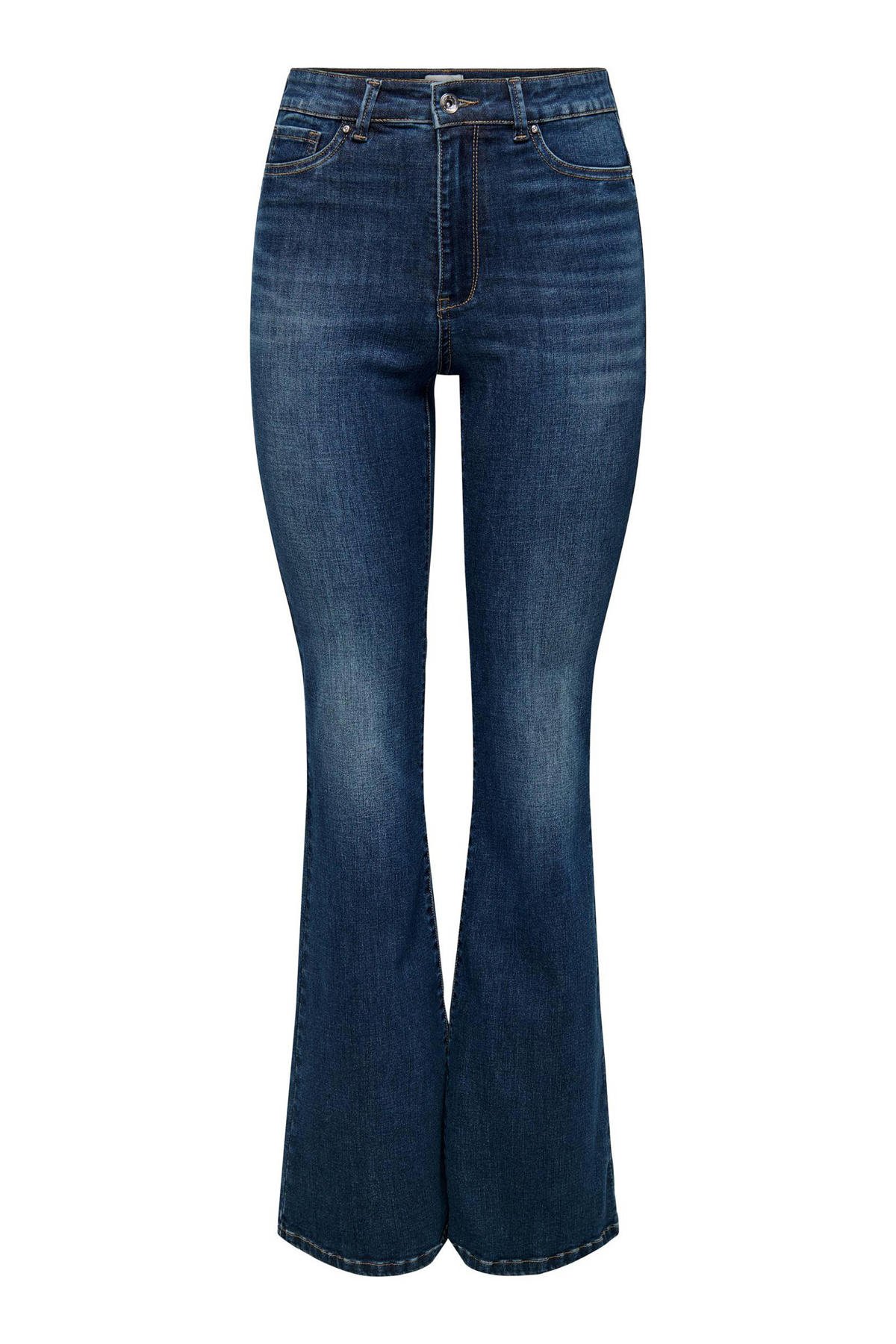ONLY flared jeans ONLLUSH dark blue denim | wehkamp