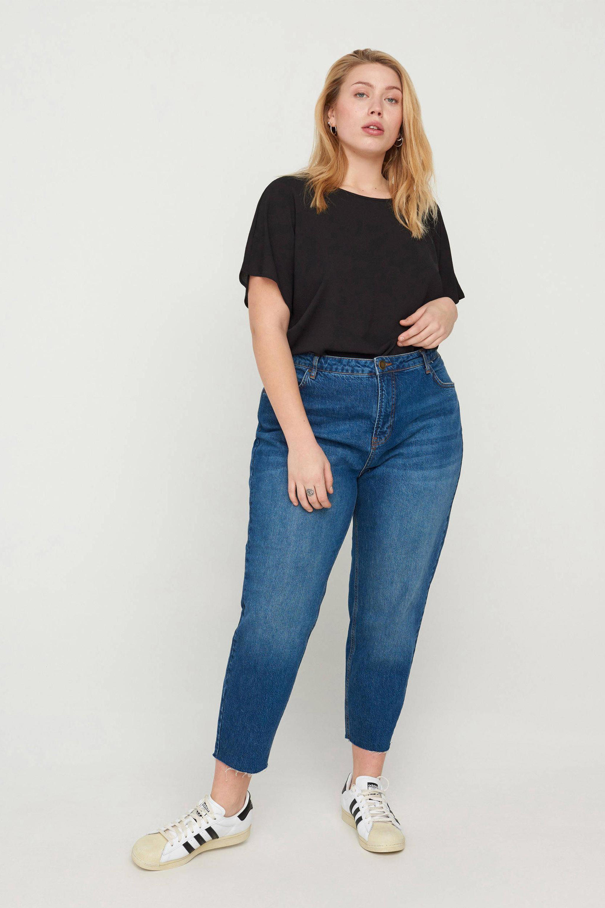 Zizzi T-shirt van polyester zwart | wehkamp