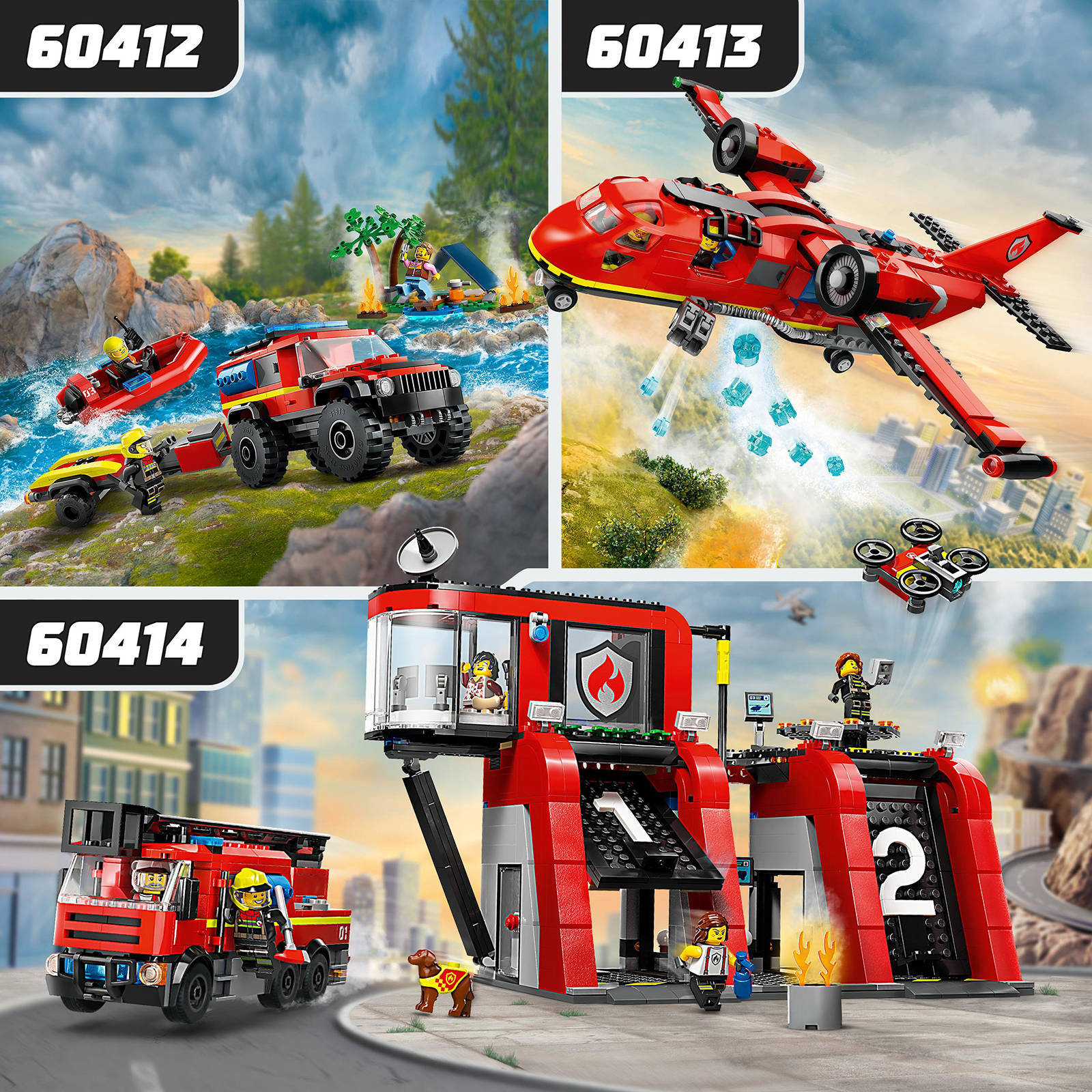 LEGO City Brandweerkazerne en brandweerauto Brandweer LEGO City Brandweerkazerne en brandweerauto Brandweer