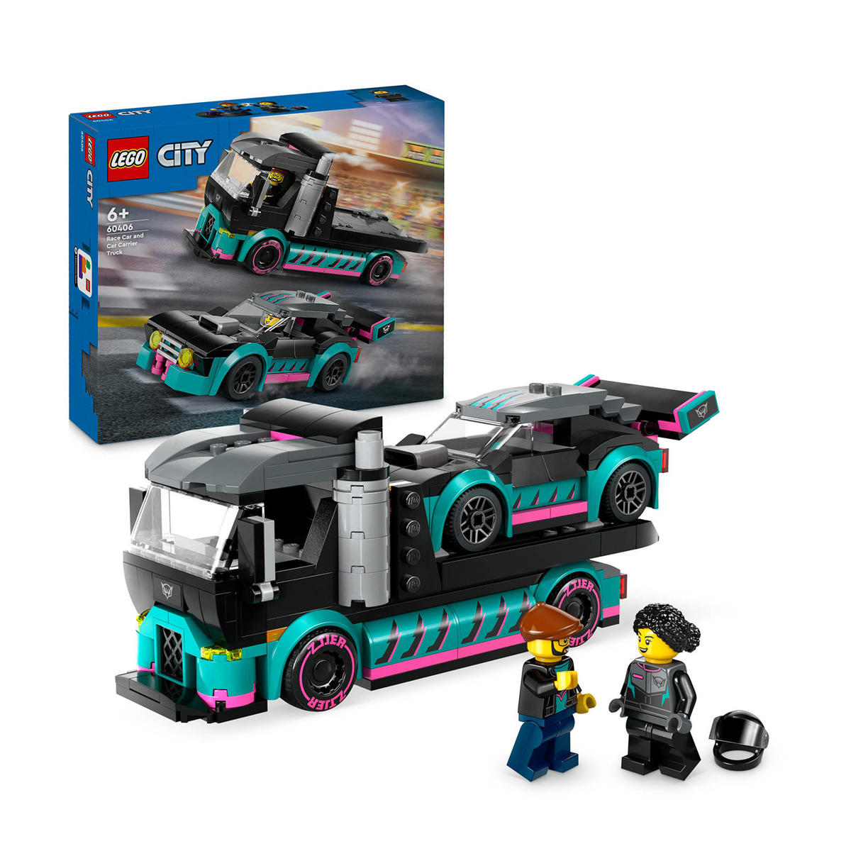 LEGO City Raceauto en transporttruck Speelgoed Auto en Vrachtwagen voor ...