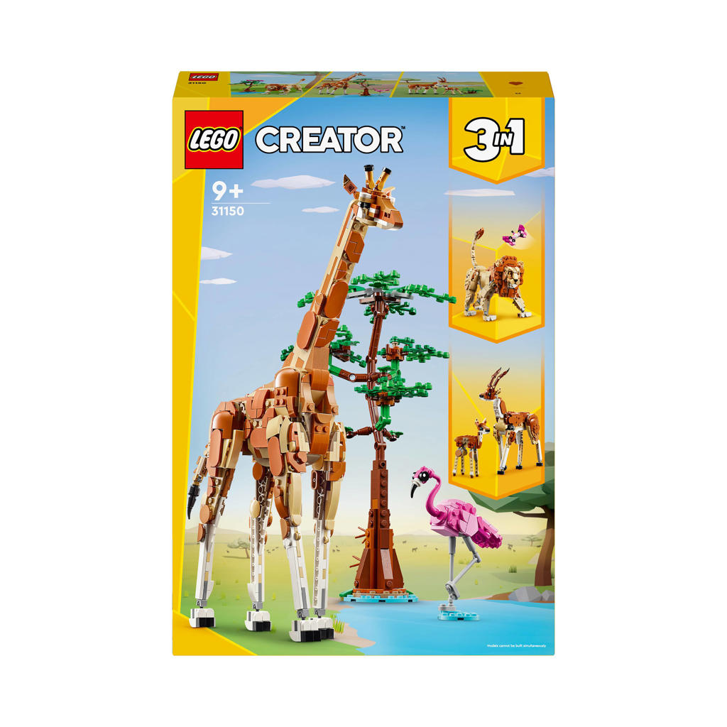 LEGO Creator 3-in-1 Safaridieren Speelgoed Set met Giraffe, Gazelles en ...