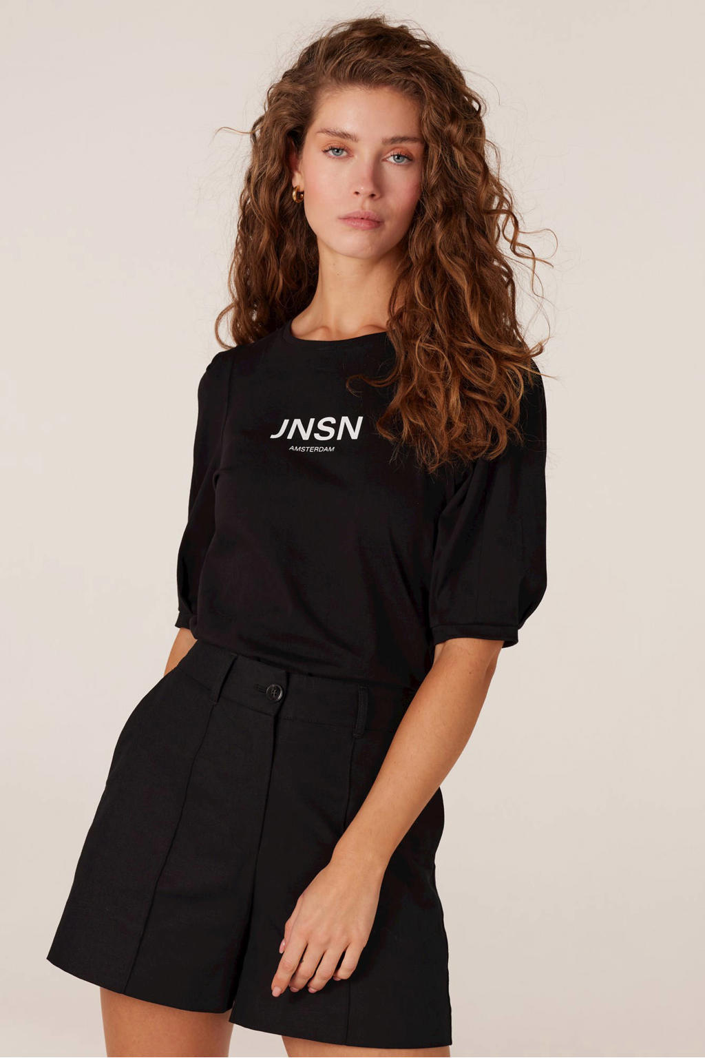 JANSEN Amsterdam T-shirt met printopdruk zwart/ wit | wehkamp