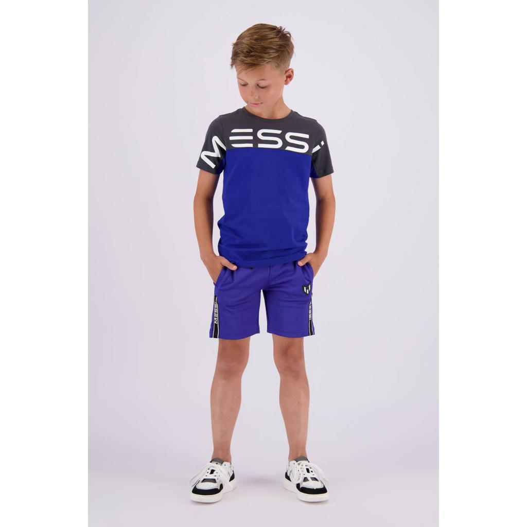Vingino x Messi sweatshort Roberto met logo harblauw | wehkamp
