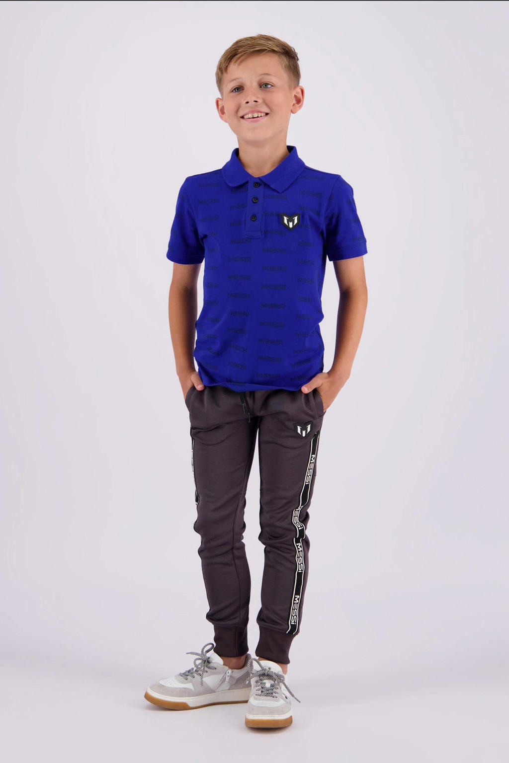 Vingino x Messi polo Kapod met all over print hardblauw | wehkamp