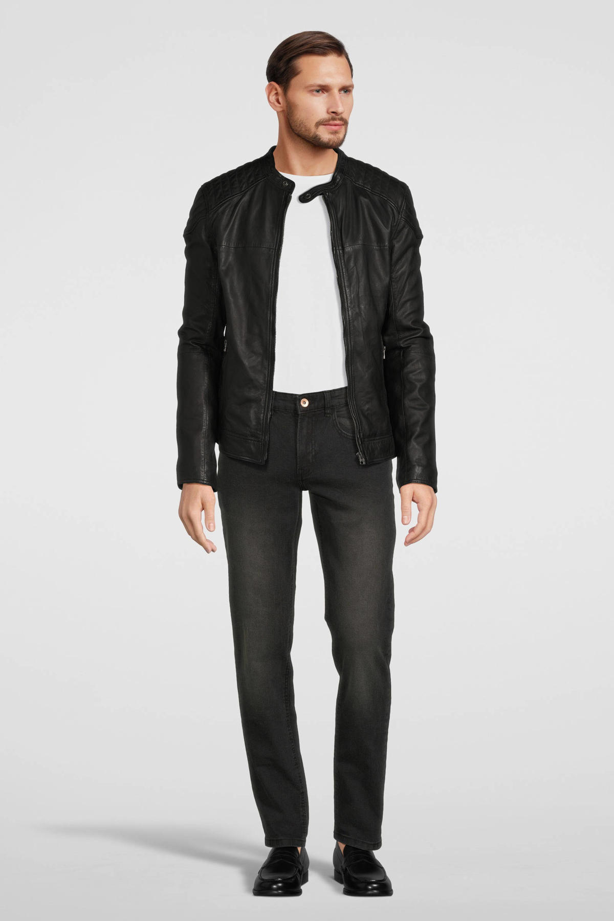 Goosecraft leren jas Biker919 black | wehkamp