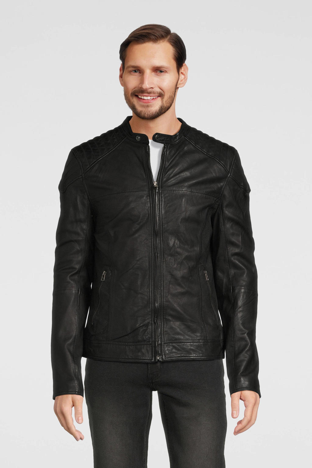 Goosecraft leren jas Biker919 black | wehkamp