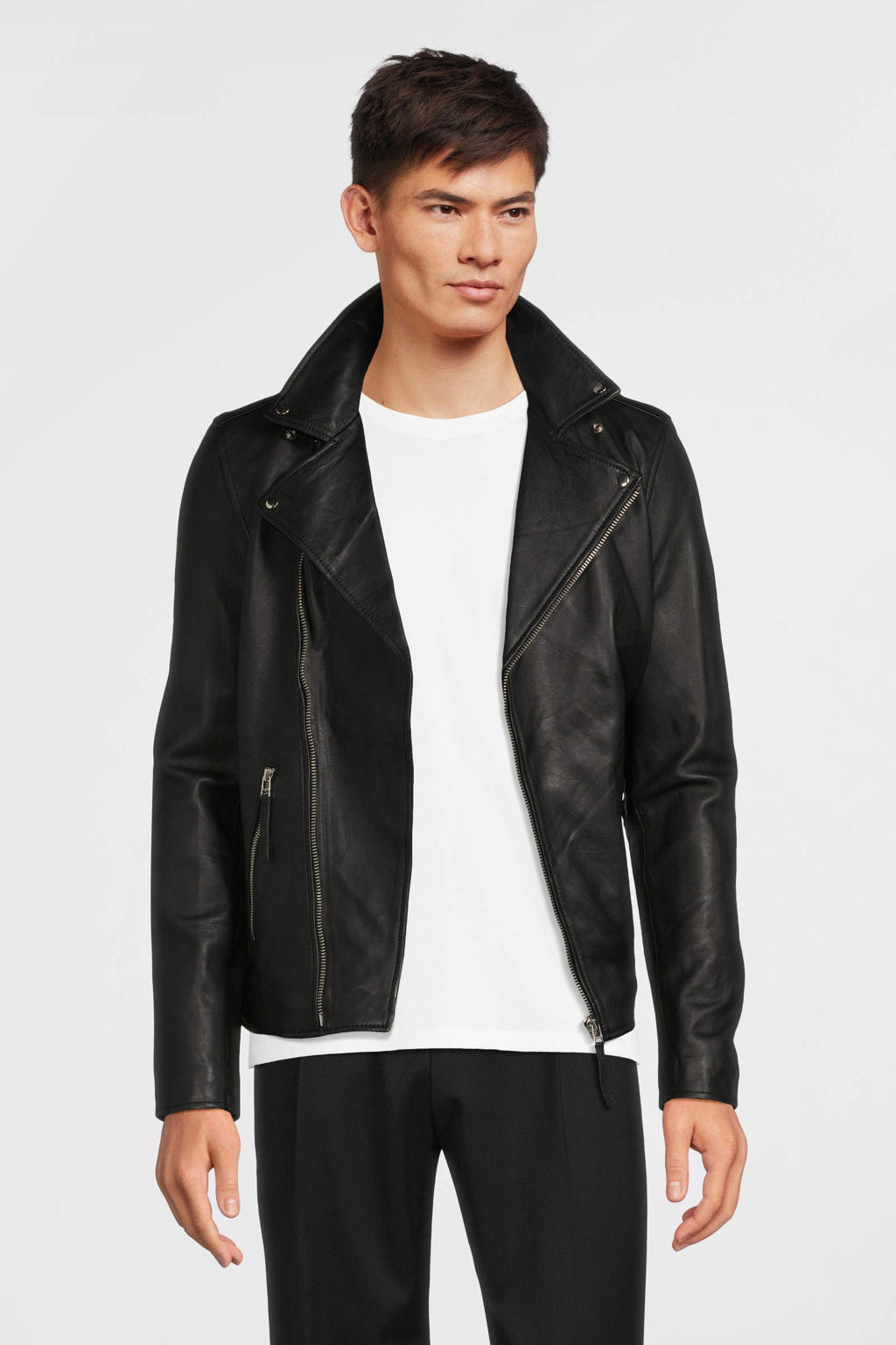 Goosecraft leren jack Mercury black | wehkamp