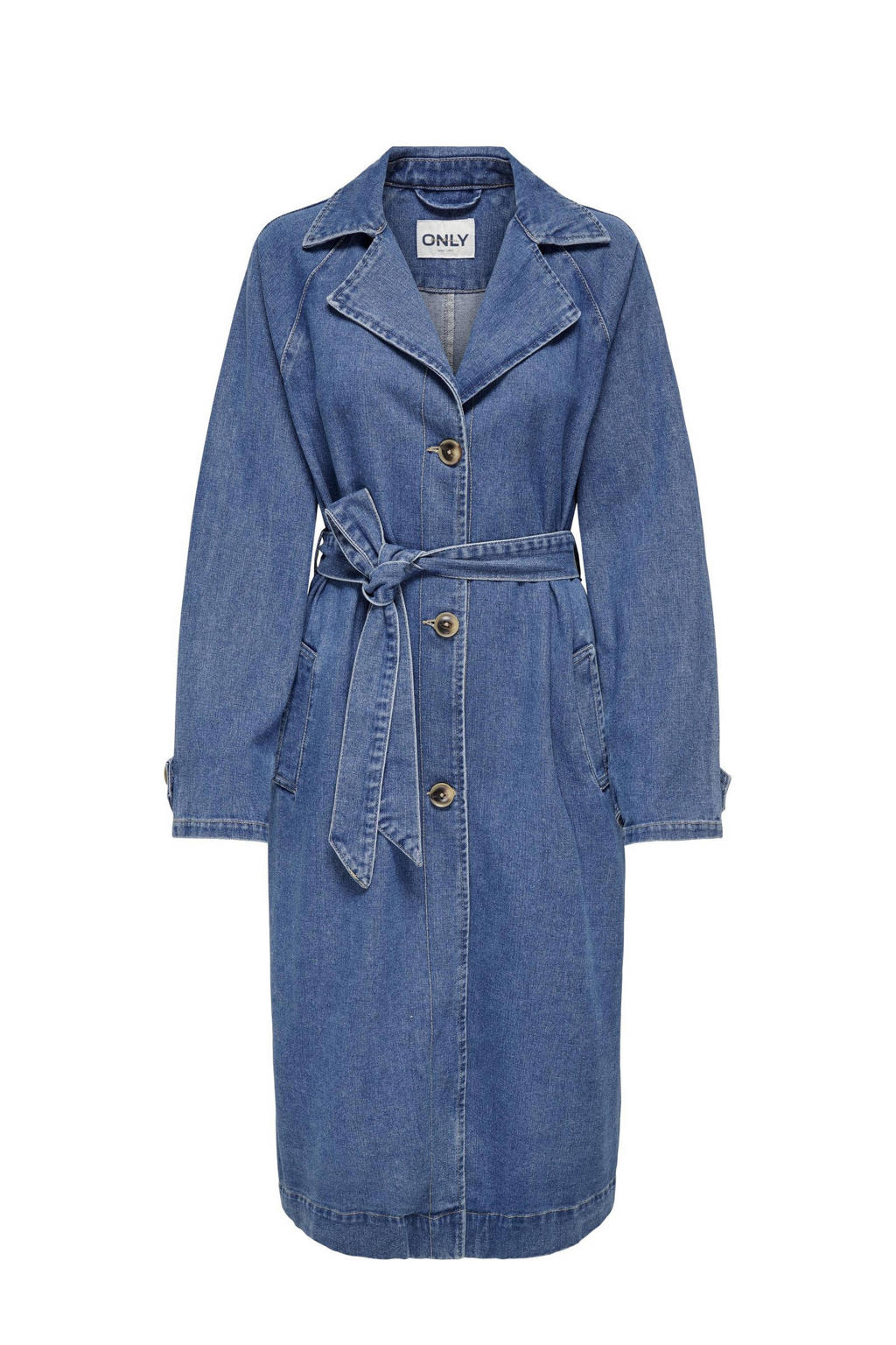 ONLY trenchcoat jas ONLMALOU medium blue denim | wehkamp