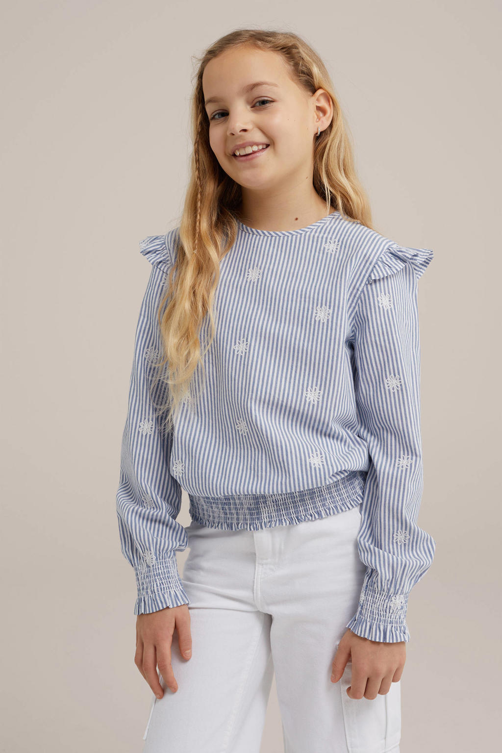 WE Fashion gestreepte top blauw/wit | wehkamp