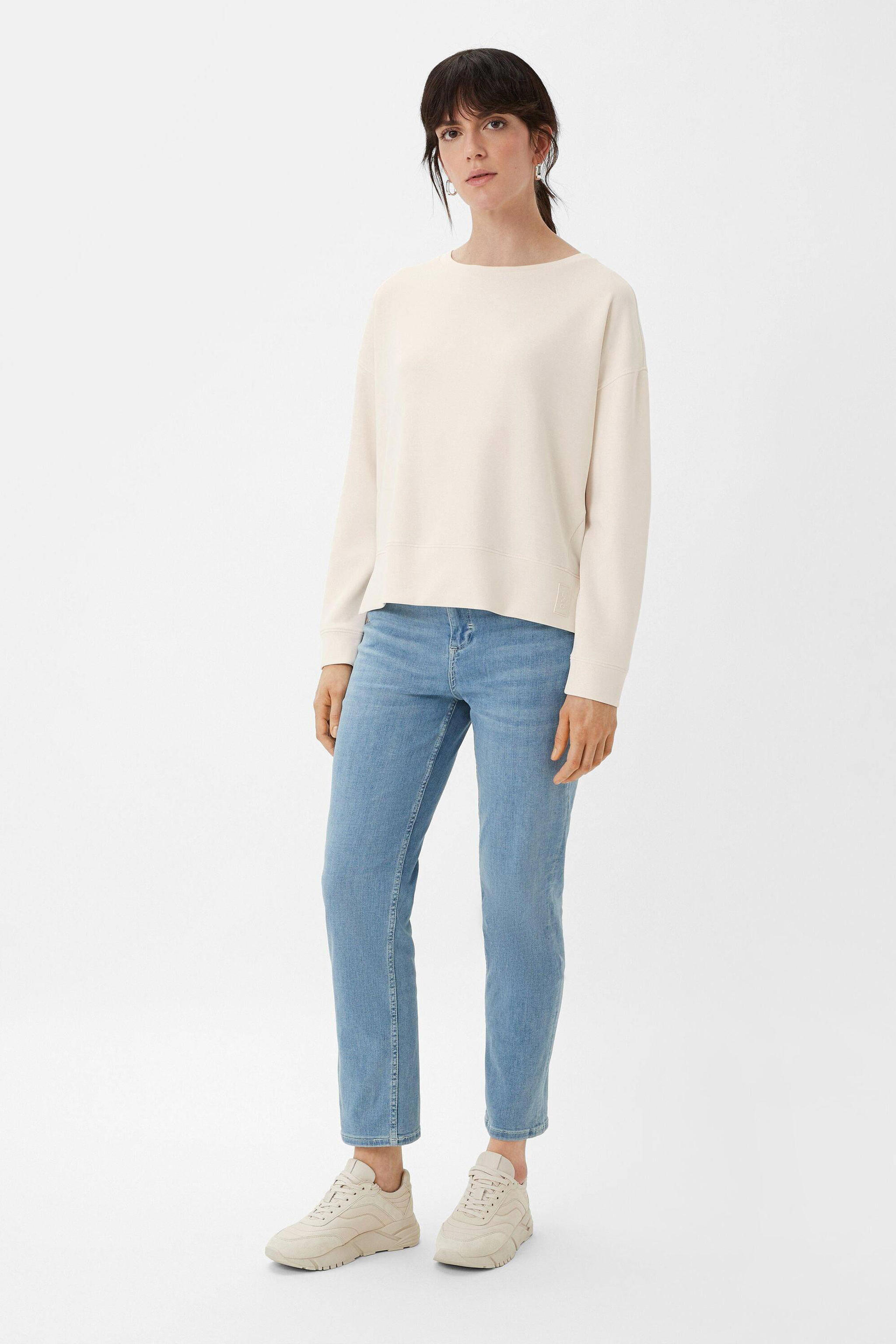 comma casual identity sweater ecru | wehkamp