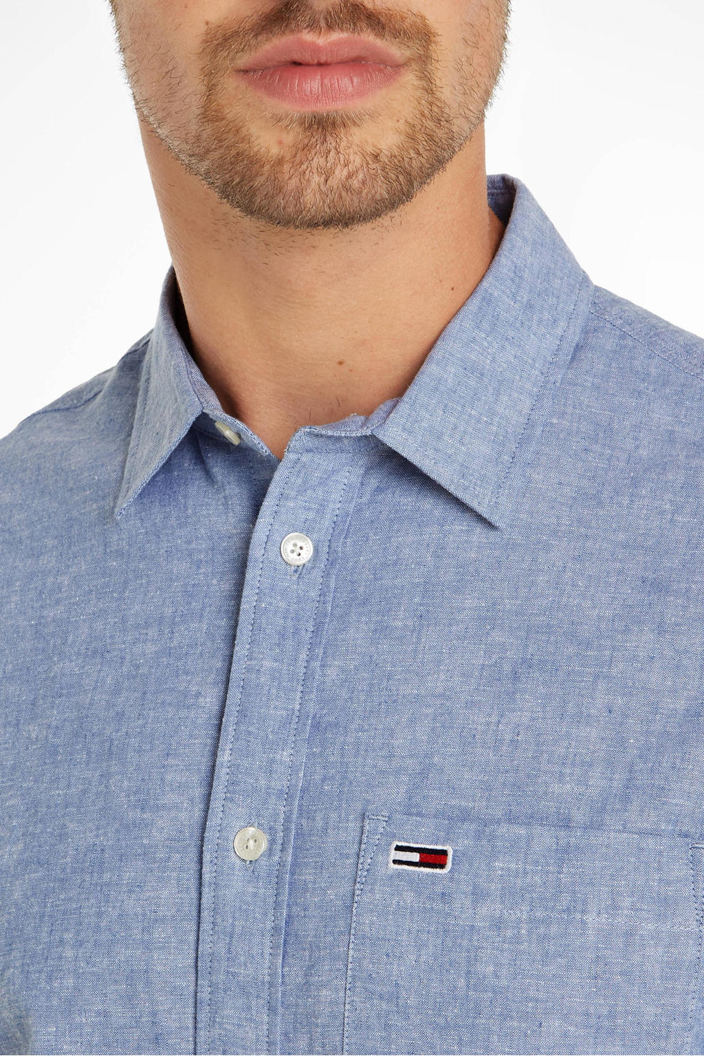 Tommy Jeans gemêleerd regular fit overhemd charmed | wehkamp