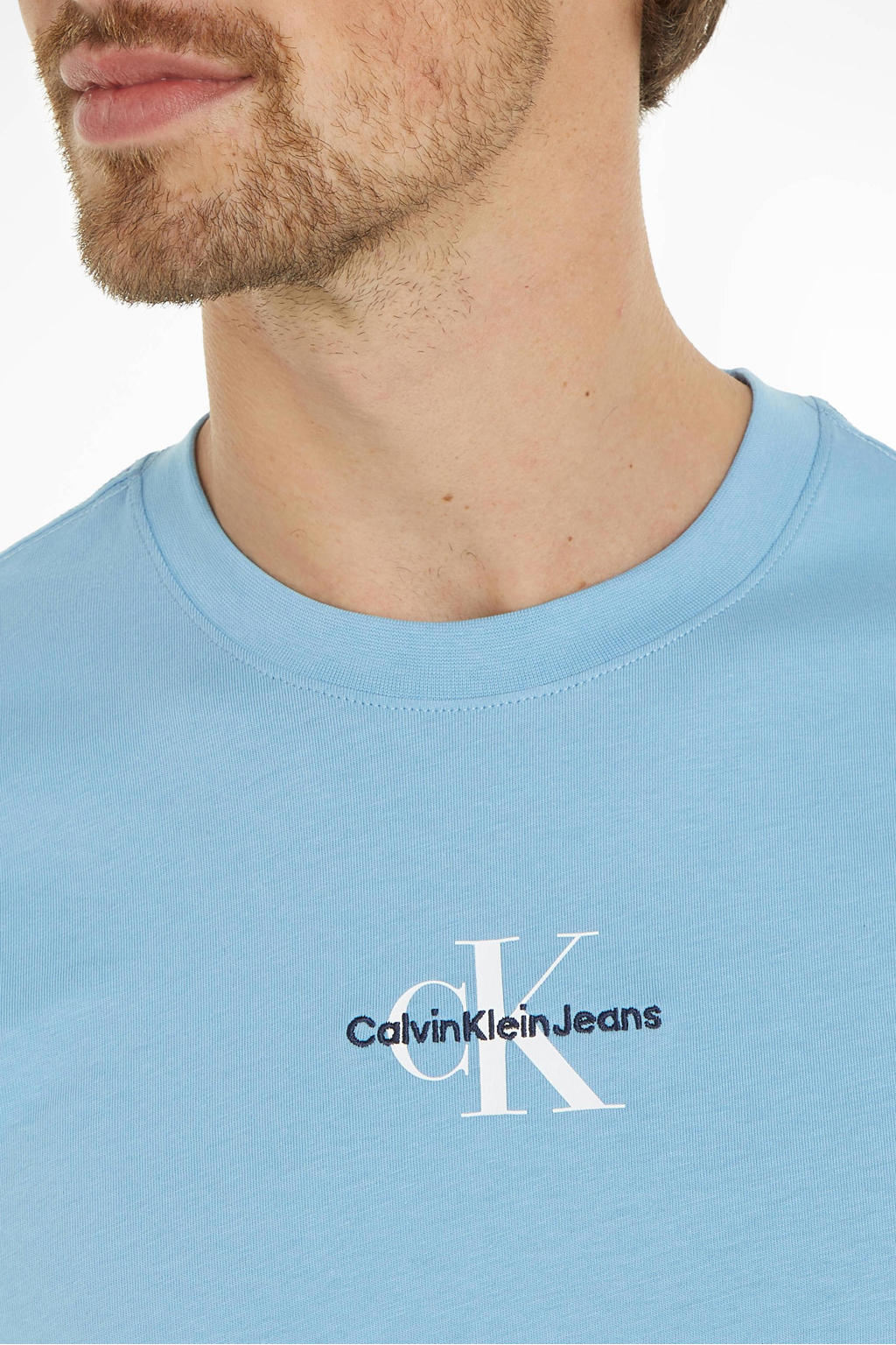 CALVIN KLEIN JEANS regular fit T-shirt met logo dusk blue | wehkamp