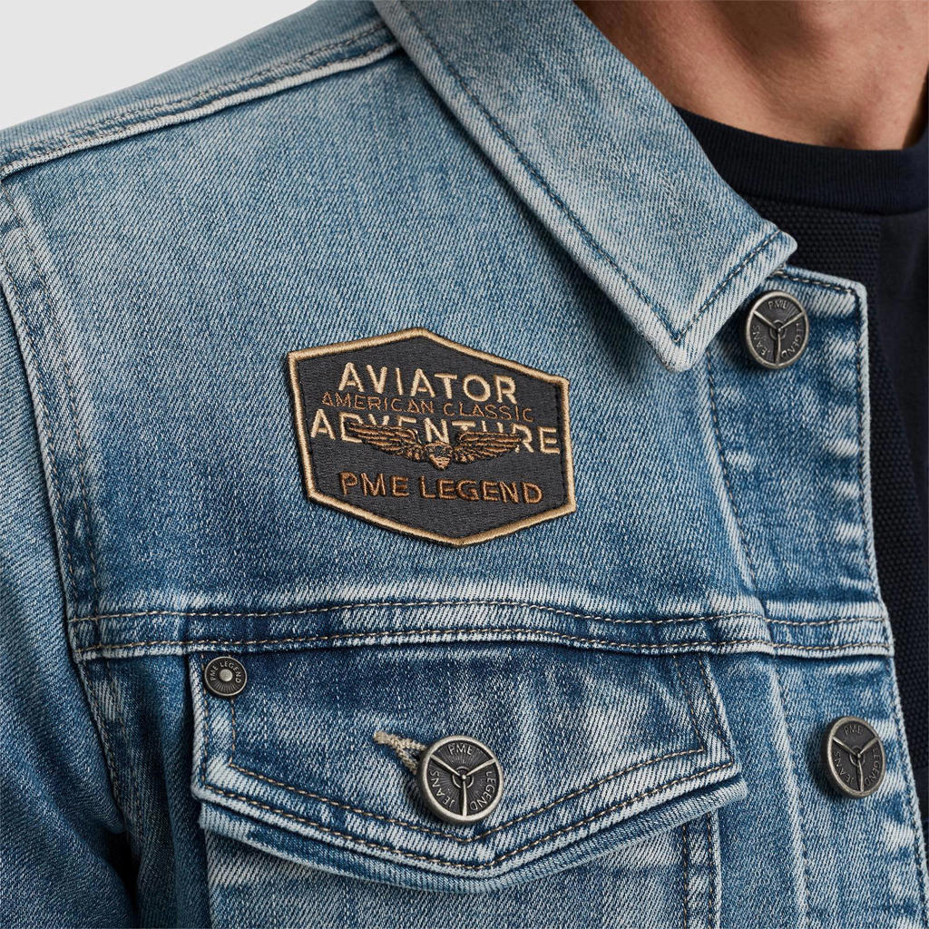 PME Legend spijkerjas met logo summer blue denim | wehkamp