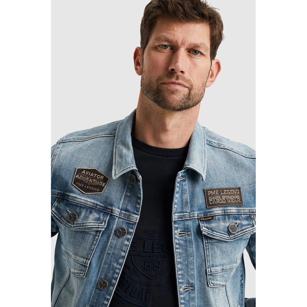 PME Legend spijkerjas met logo summer blue denim | wehkamp