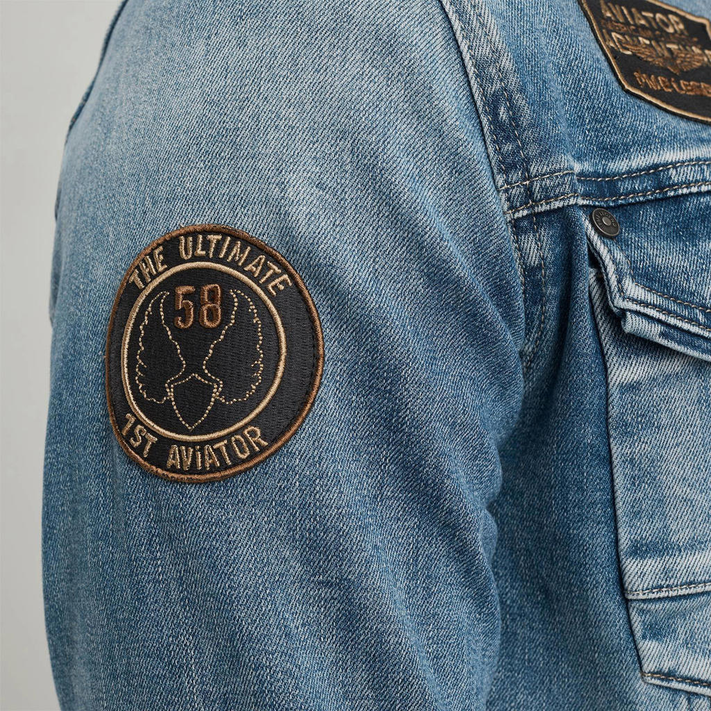 PME Legend spijkerjas met logo summer blue denim | wehkamp