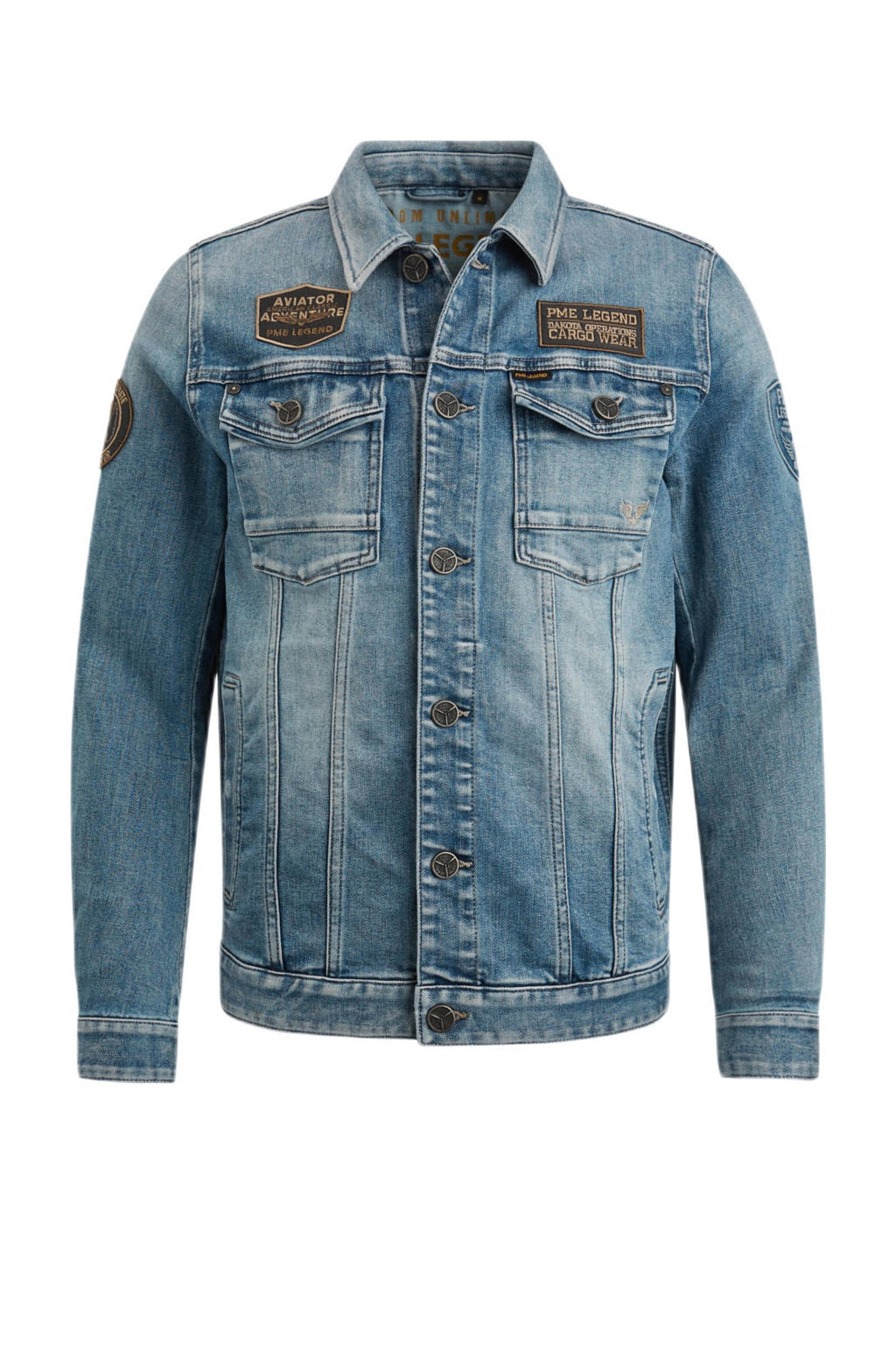 PME Legend spijkerjas met logo summer blue denim | wehkamp