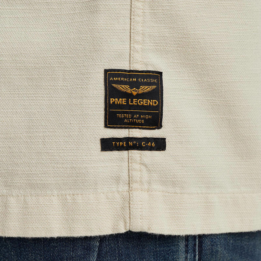 PME Legend regular fit overshirt met logo ecru | wehkamp