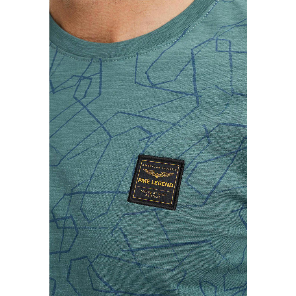 PME Legend T-shirt met all over print groen | wehkamp