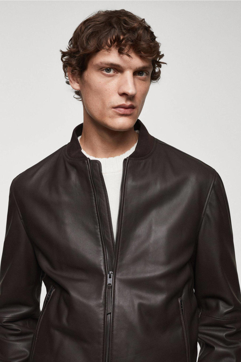 Mango Man bomberjack donkerbruin | wehkamp