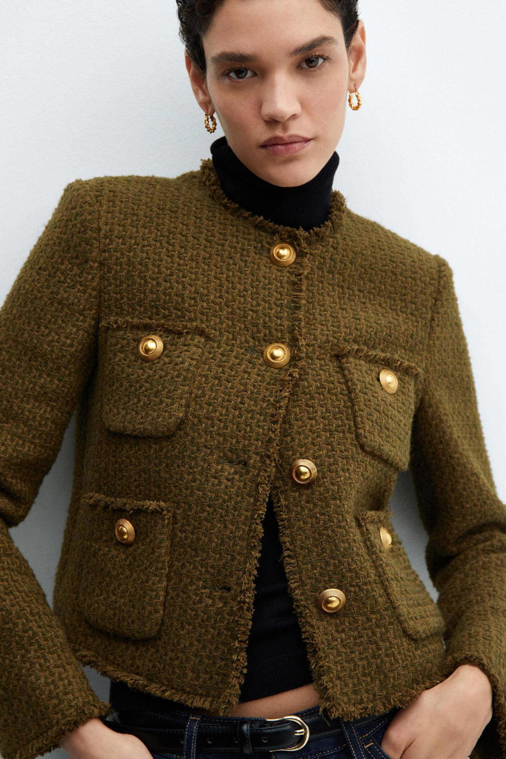 Mango tweed jasje groen kopen? | Morgen in huis | wehkamp