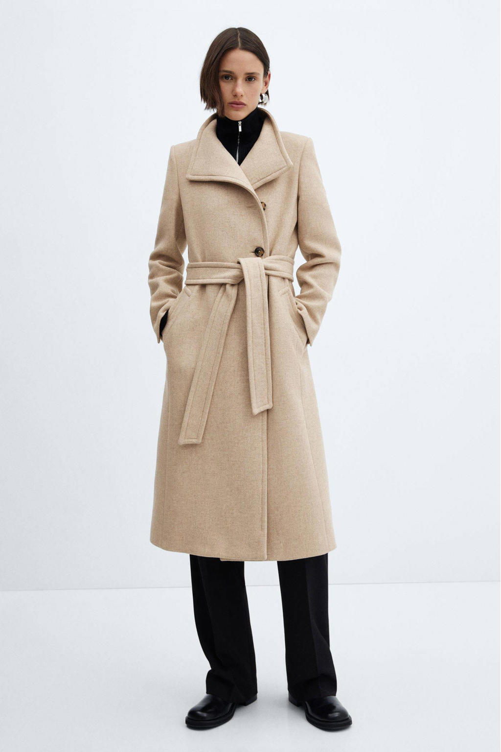 Mango wollen jas beige kopen? | Morgen in huis | wehkamp