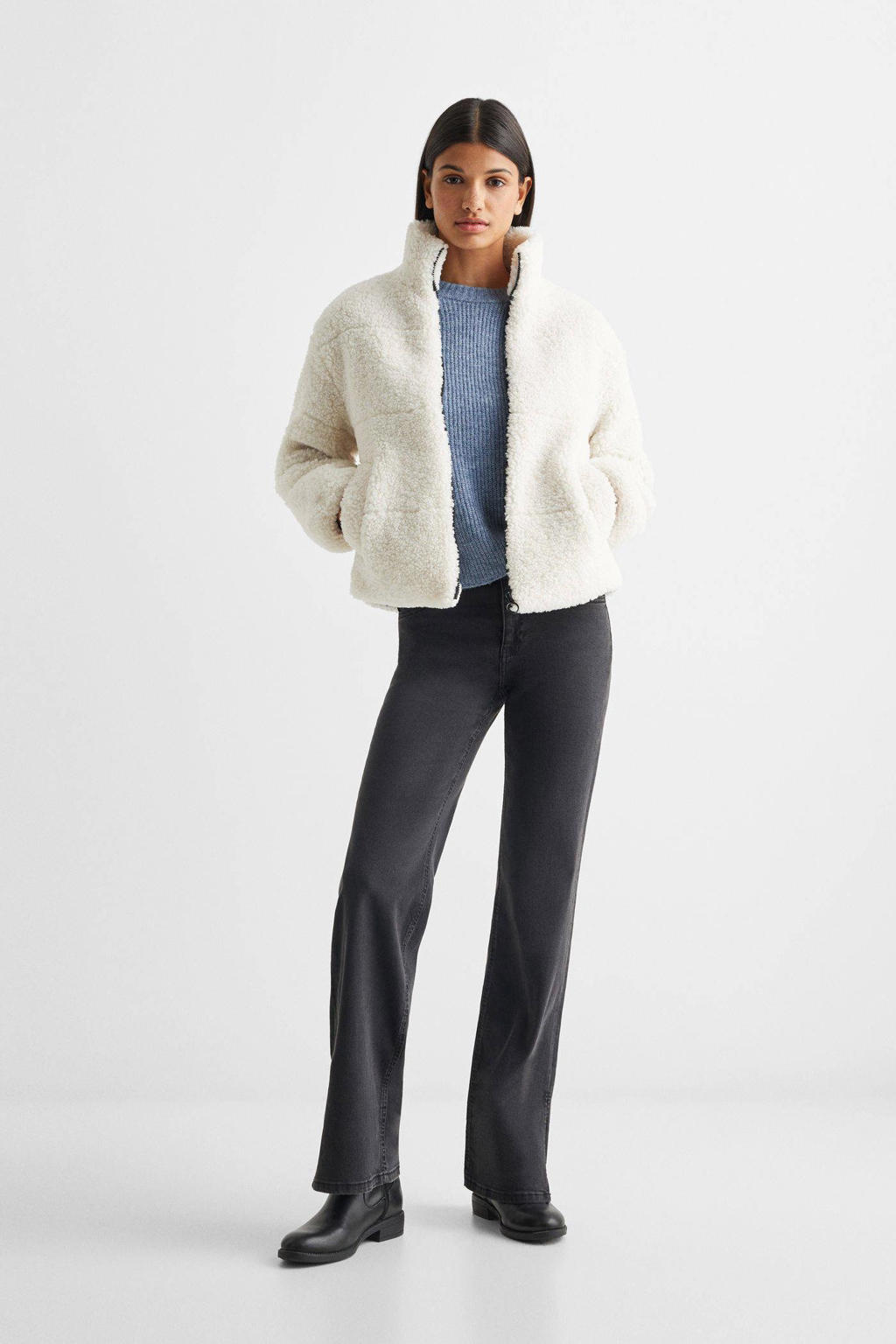 Mango Kids teddy tussenjas offwhite | wehkamp